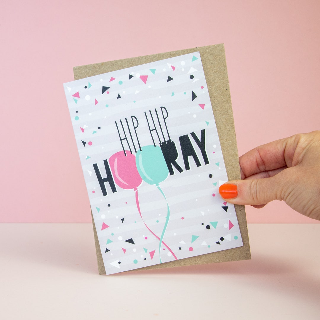 Congratulations Hip Hip Hooray Birthday Card Well Done Etsy