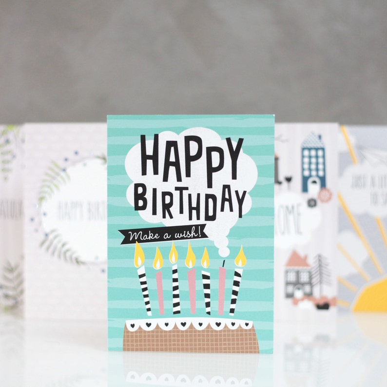 Happy Birthday Card / Birthday Card / Make a Wish / Birthday - Etsy