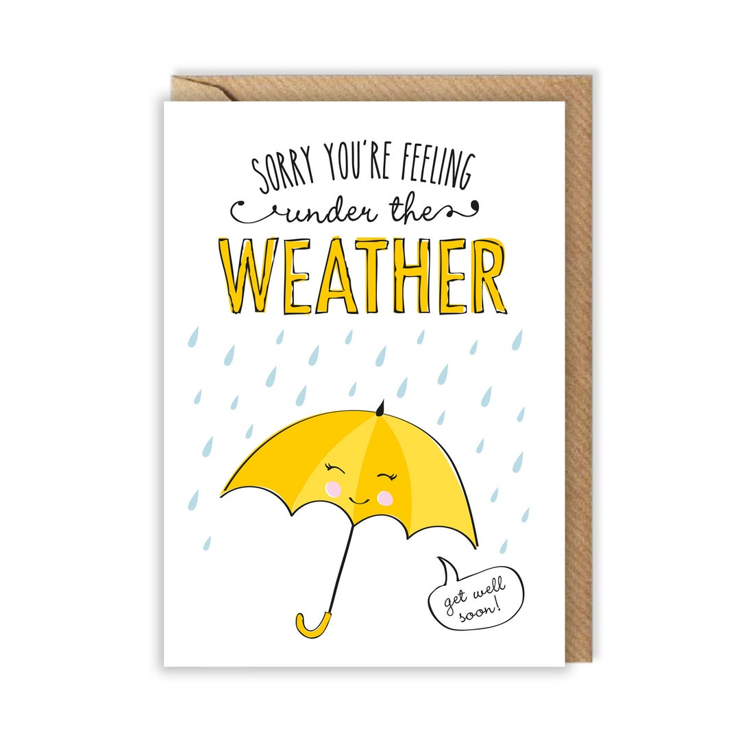 Get Well Card / Under the Weather / Get Well Soon / Feel - Etsy