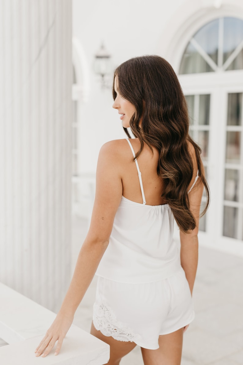 Satin Bridal Set / Bridal Lace Set / Bride Playsuit / Cami and - Etsy