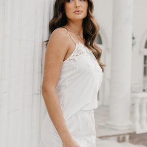 Satin Bridal Set / Bridal Lace Set / Bride Playsuit / Cami and Short ...