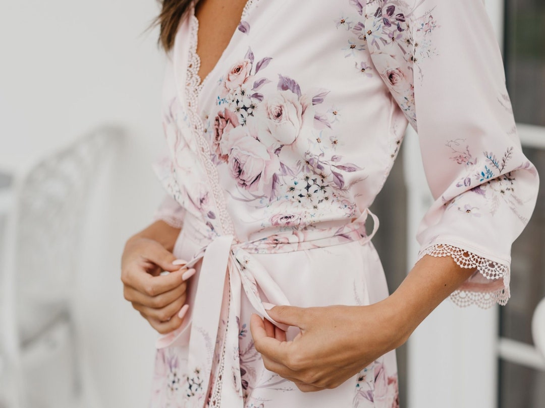 Bridesmaid Robe / Lace Bridal Robe / Bridal Robe / Bride Robe / Bridal ...