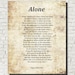 Alone Poem by Edgar Allan Poe, Typography Print - Etsy