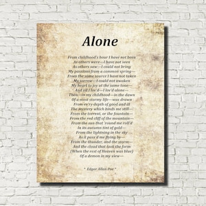 Alone Poem by Edgar Allan Poe, Typography Print - Etsy