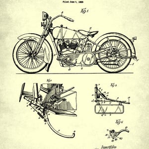 Motorcycle Patent Print Biker Poster - Etsy