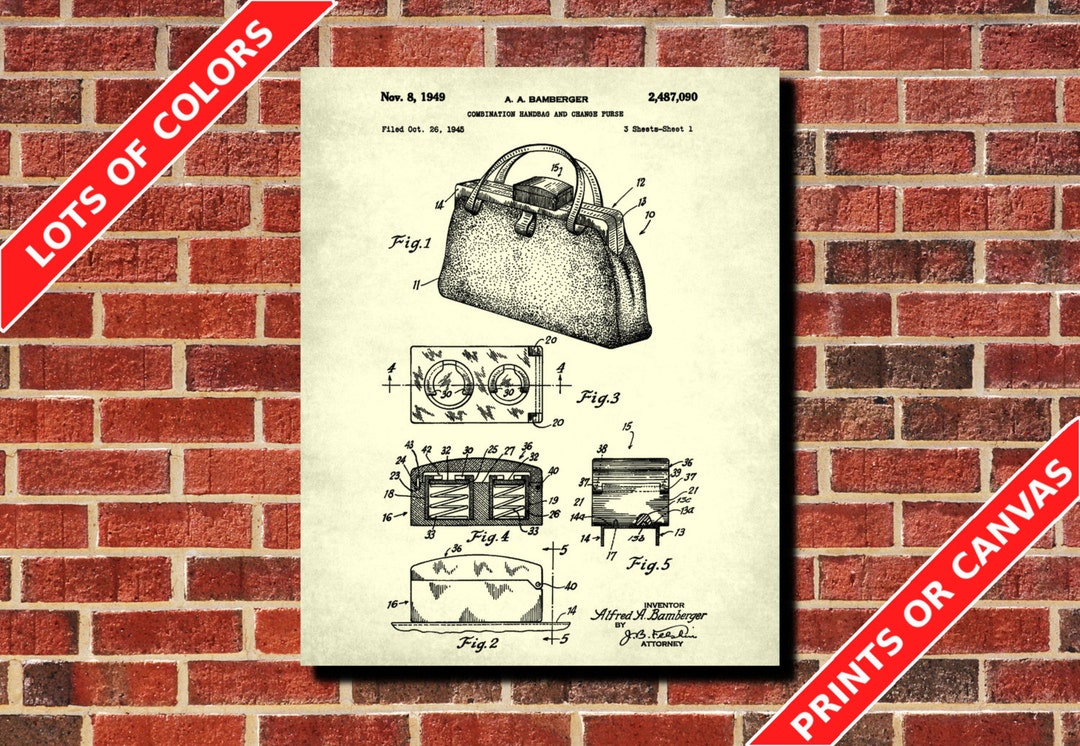 Handbag Patent Print, Fashion Poster, Purse Design - Etsy