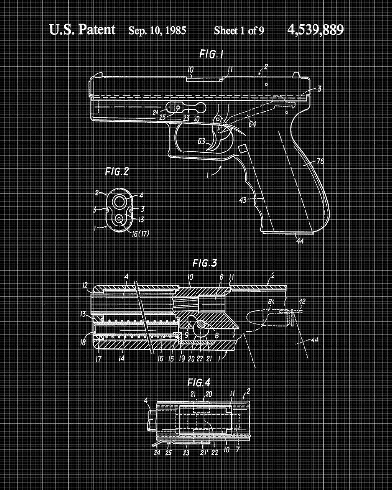 Glock Pistol Blueprints Digital Art By Dennson Creati - vrogue.co