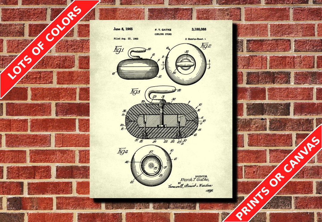 Curling Stone Patent Print, Winter Sports Poster - Etsy