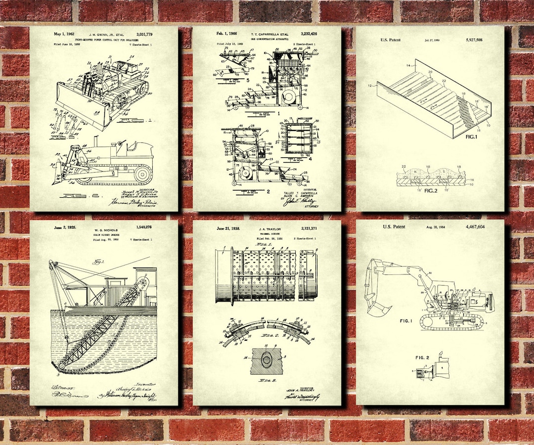 Gold Mining Patent Prints Set 6 Mining Equipment, Posters, Gold Rush - Etsy