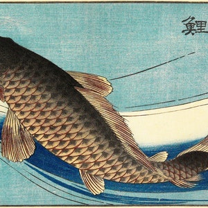 Japanese Art, Fish Prints Set 9 Hiroshige Fisherman Gift Restaurant ...