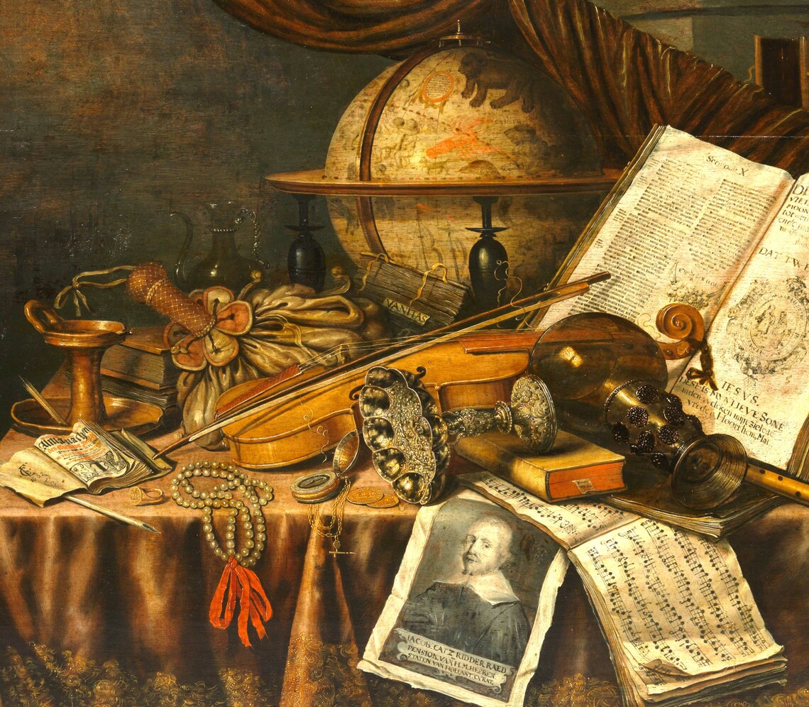 Vanitas Still Life With Violin and Globe Evert Collier Fine - Etsy
