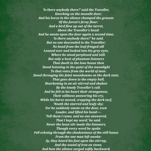 The Listeners Poem by Walter De La Mare, Typography Print - Etsy UK