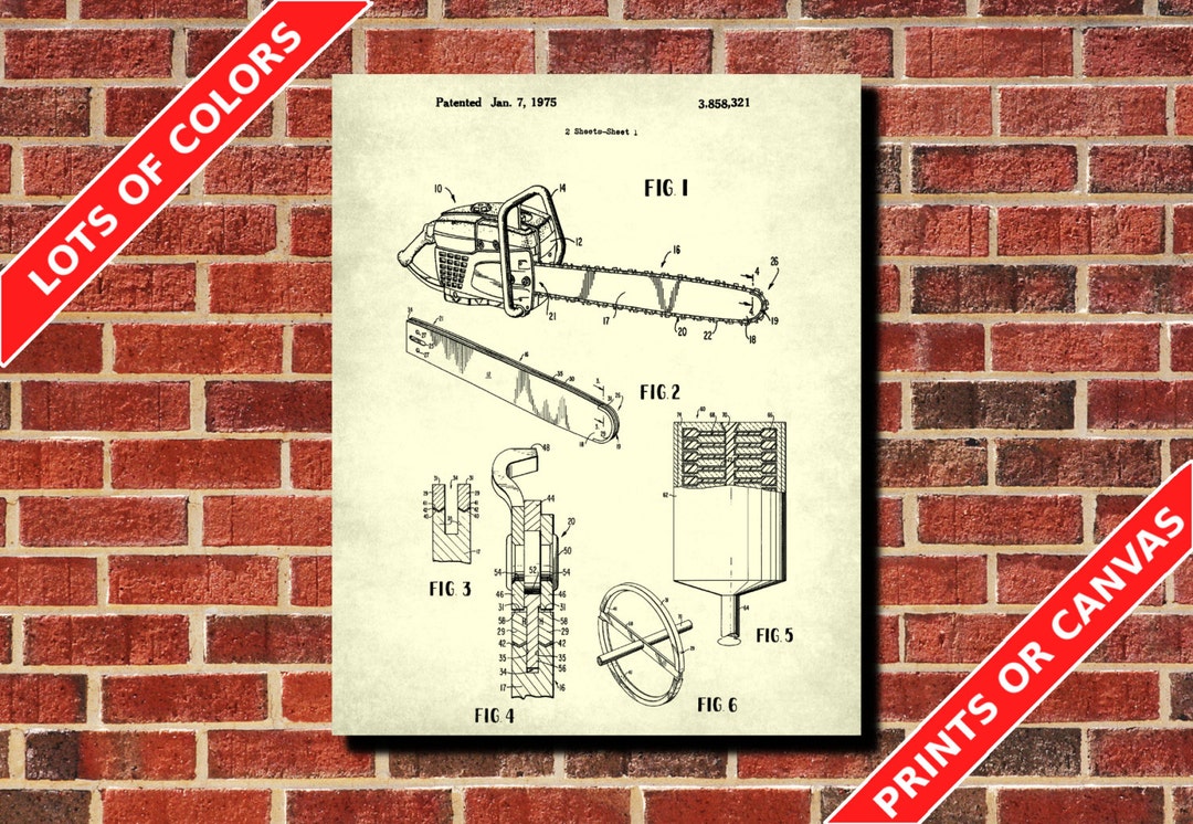 Chainsaw Patent Print Woodsman Workshop Poster - Etsy UK