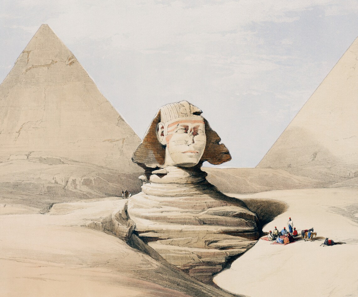 The Great Sphinx Pyramids of Giza David Roberts Fine Art - Etsy Ireland