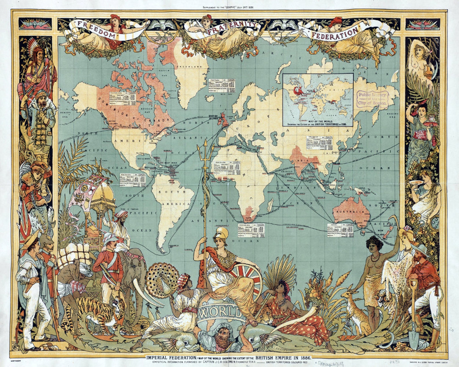 Vintage British Empire Map Imperial Federation 1886 Wall Art Print - Etsy