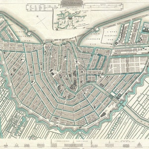 Amsterdam Street Map Old City Atlas Vintage 1835 Century Map ...