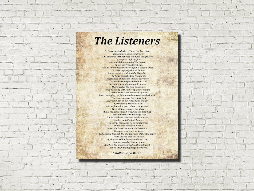 The Listeners Poem by Walter De La Mare Typography Print - Etsy UK