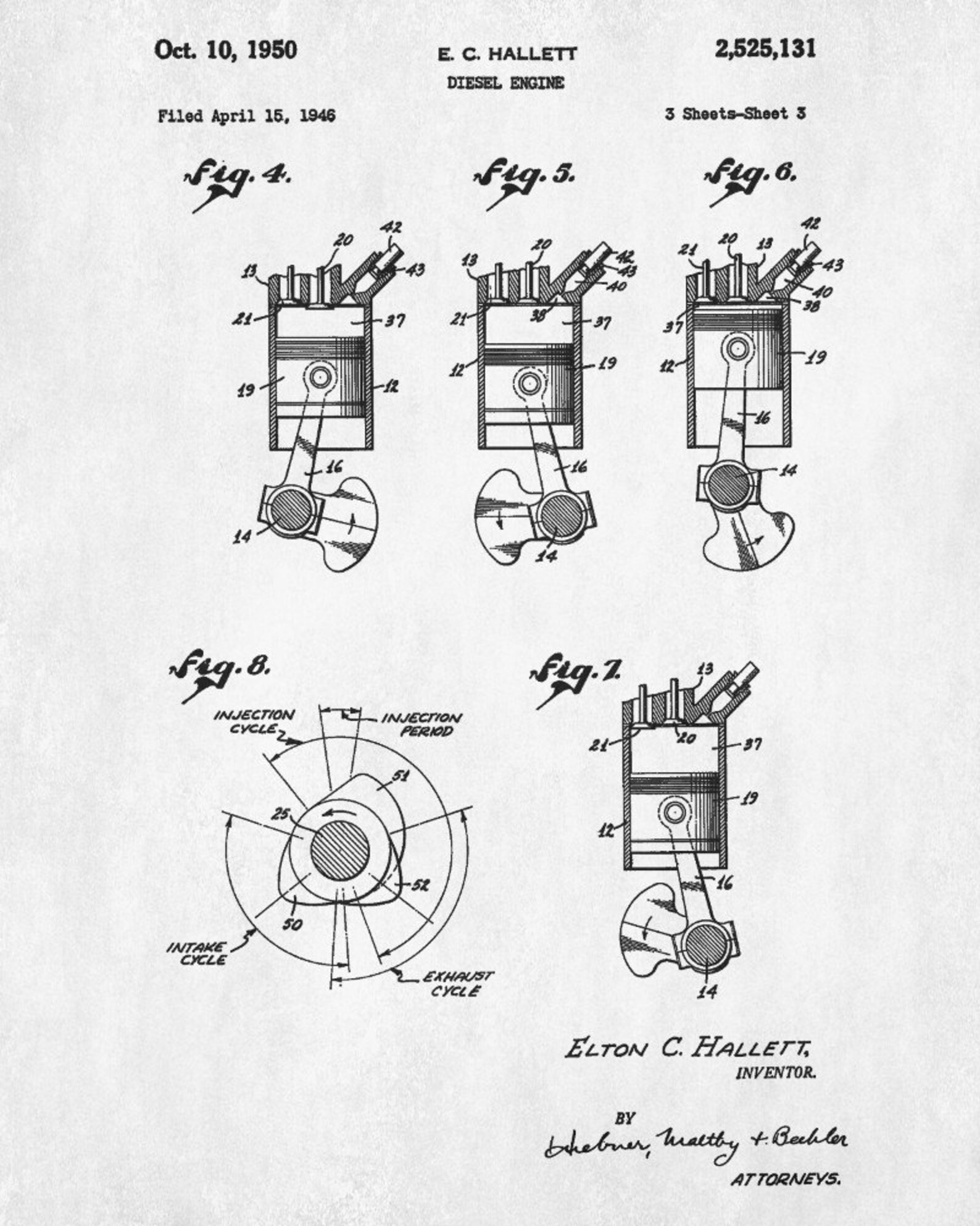 Engine Patent Print Diesel Poster | Etsy
