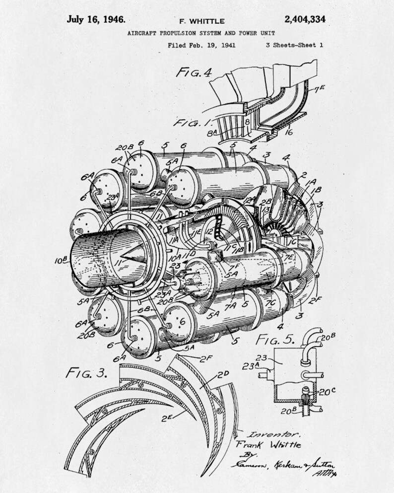 Jet Engine Patent Print Aircraft Poster - Etsy
