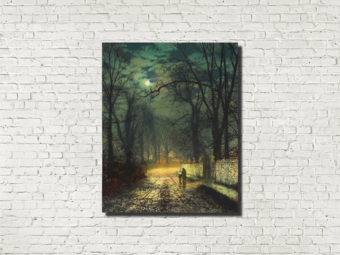 John Atkinson Grimshaw Fine Art Print: A Moonlit Lane | Etsy UK