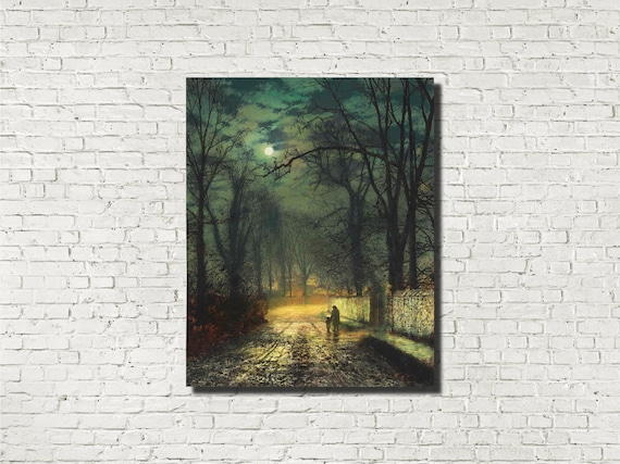 John Atkinson Grimshaw Fine Art Print: A Moonlit Lane | Etsy