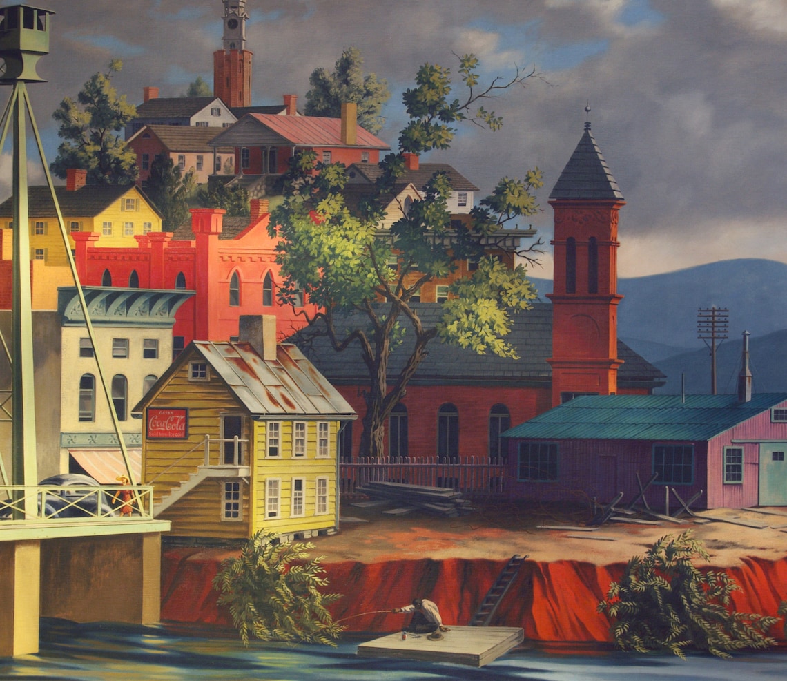 Peter Blume Fine Art Print, the Two Rivers at Federal Building, Post ...