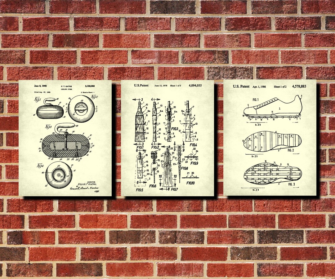 Curling Patent Prints Set of 3 Curling Posters - Etsy