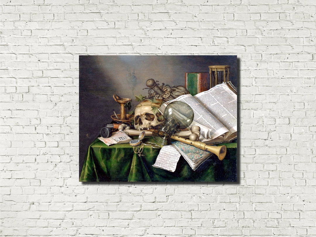 Evert Collier Fine Art Print, Vanitas Still Life With Books and Skull ...