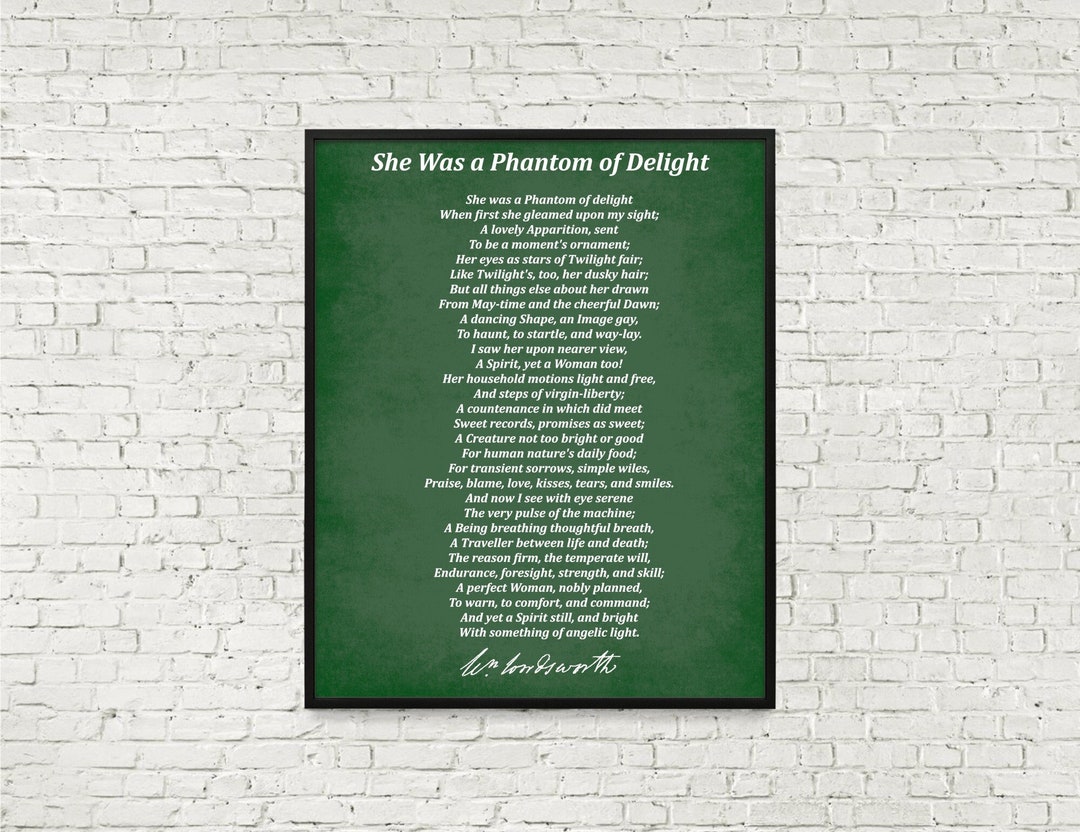 She Was a Phantom of Delight (perfect Woman), Poem by William ...