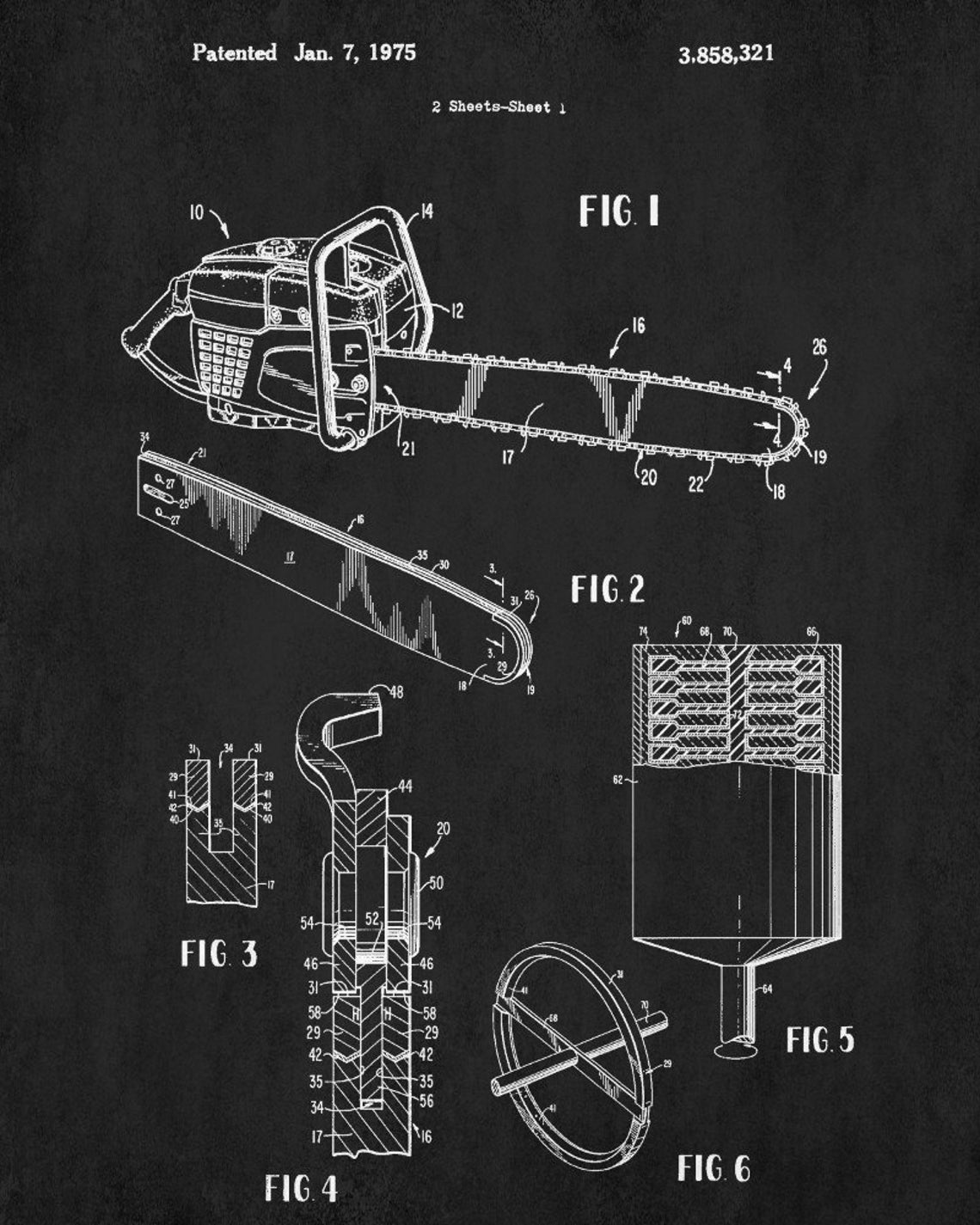 Chainsaw Patent Print Woodsman Workshop Poster - Etsy UK