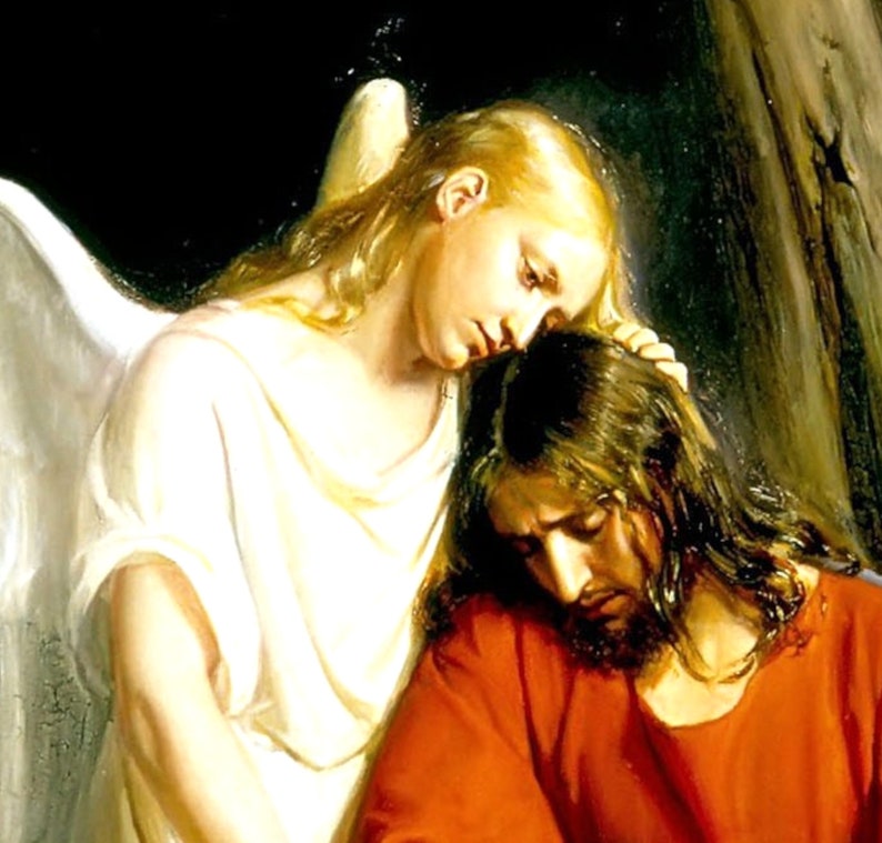 Carl Bloch Fine Art Print, an Angel Comforting Jesus Before His Arrest ...
