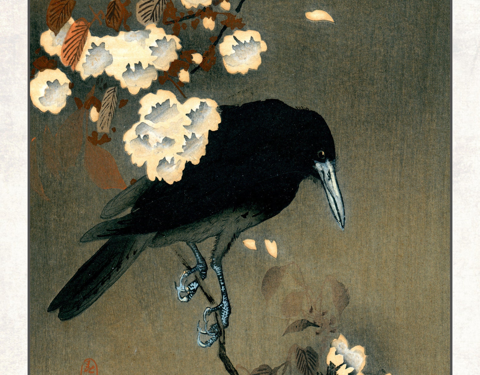 Ohara Koson Japanese Fine Art Print, Crow and Blosom - Etsy