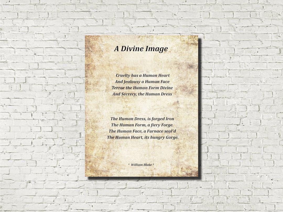 A Divine Image Poem by William Blake, Typography Print, Inspirational ...