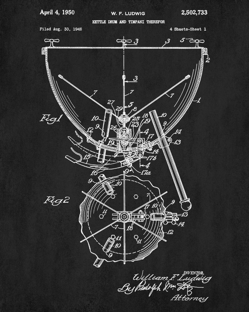 Kettle Drum Patent Print, Timpani Poster Orchestra - Etsy