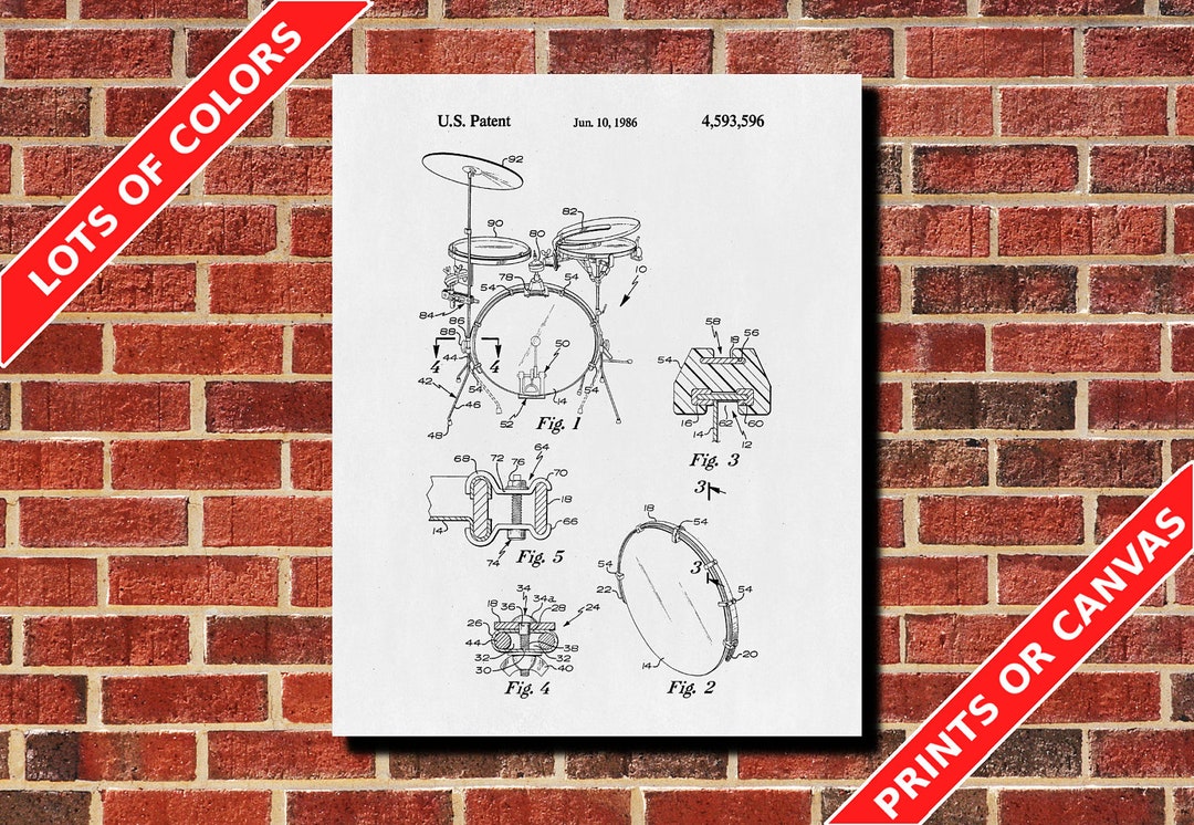 Drum Set Musician Decor Print Drum Kit Design - Etsy