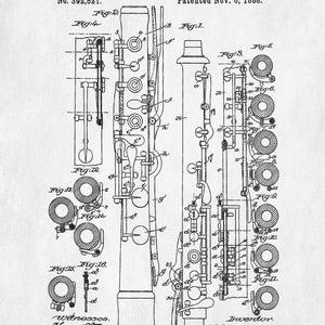 Oboe Patent Print, Musical Instruments Poster Orchestra - Etsy