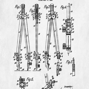 Drafting Compass Patent Print - Etsy