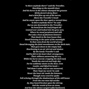 The Listeners Poem by Walter De La Mare, Typography Print - Etsy UK