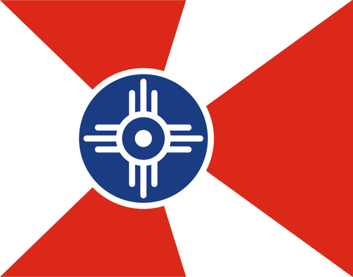 Wichita City Flag, Kansas Wall Art, Wichita Flag Art, Wichita Flag ...
