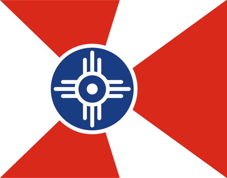 Wichita City Flag, Kansas Wall Art, Wichita Flag Art, Wichita Flag ...