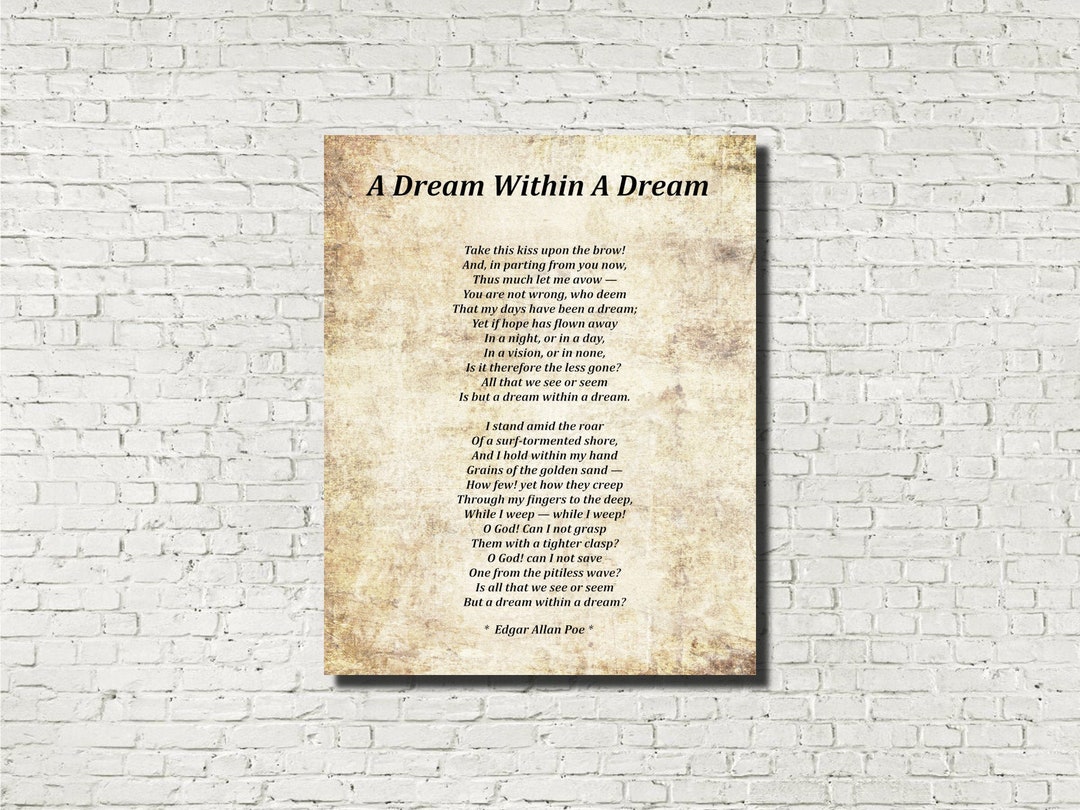 A Dream Within A Dream Poem by Edgar Allan Poe Typography - Etsy