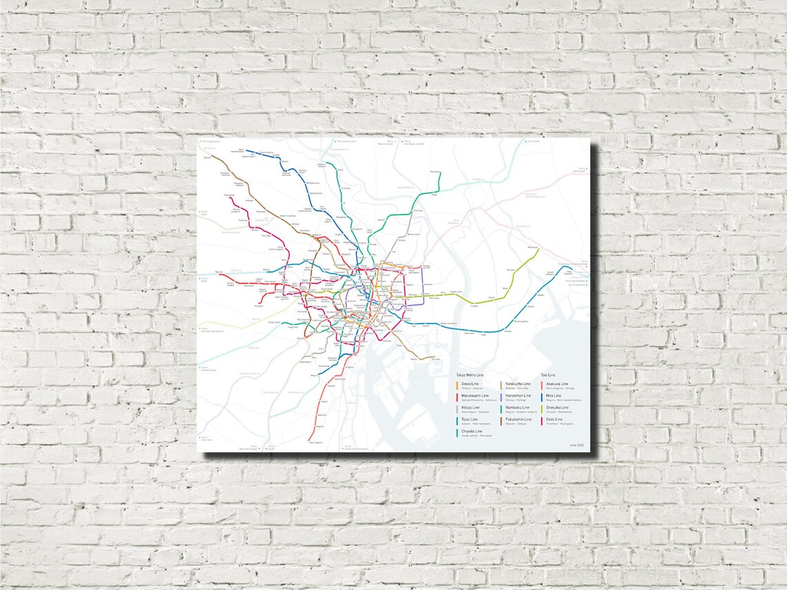 Tokyo Metro Subway System Map Print Japan Travel Poster - Etsy UK