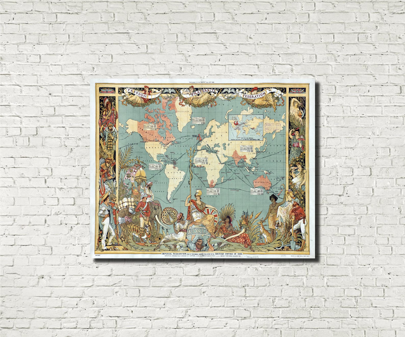 Vintage British Empire Map Imperial Federation 1886 Wall Art Print - Etsy