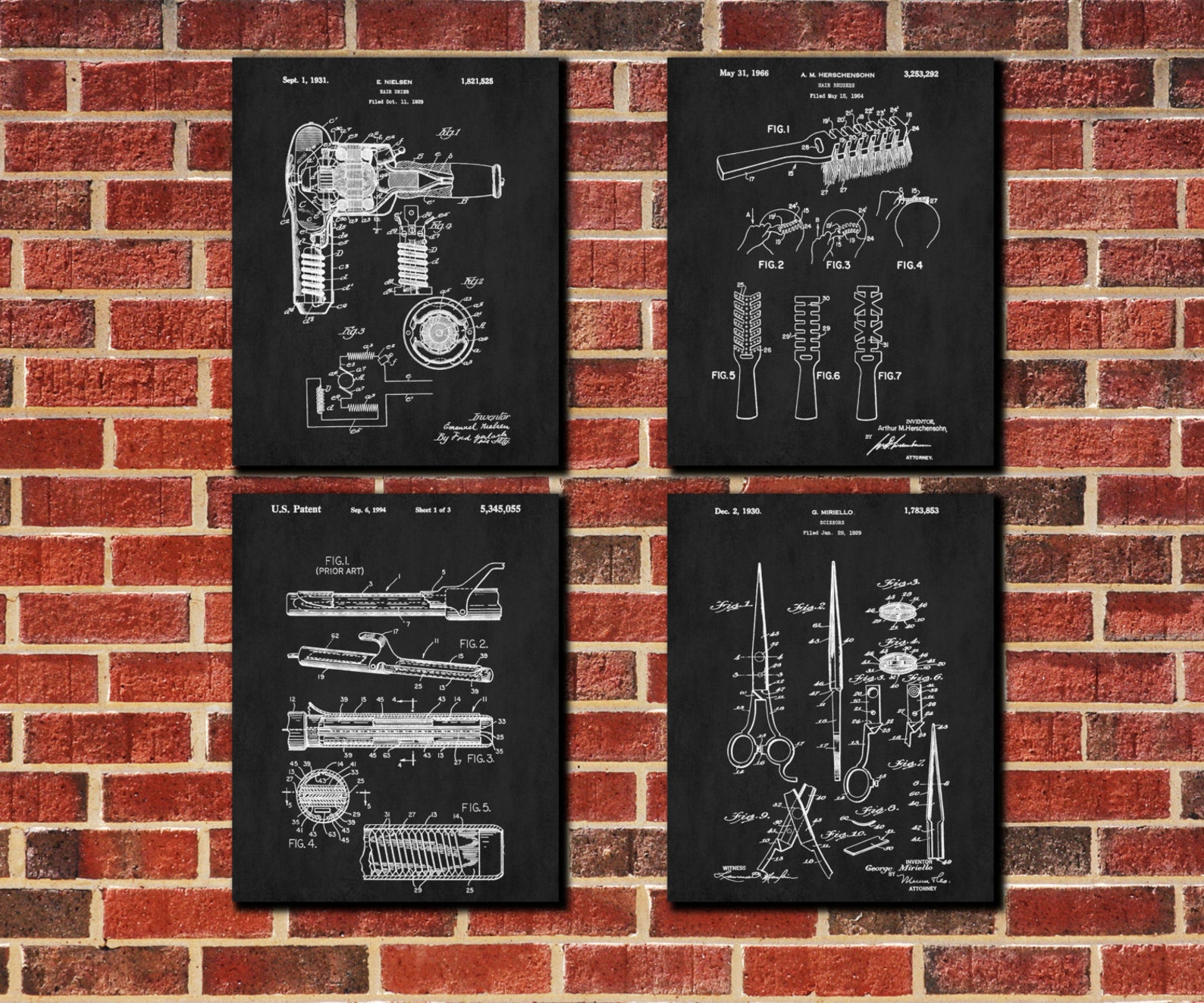 Hair Salon Patent Print Set 4 Hairdressing Posters - Etsy
