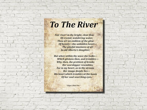 To the River Poem by Edgar Allan Poe Typography Print | Etsy
