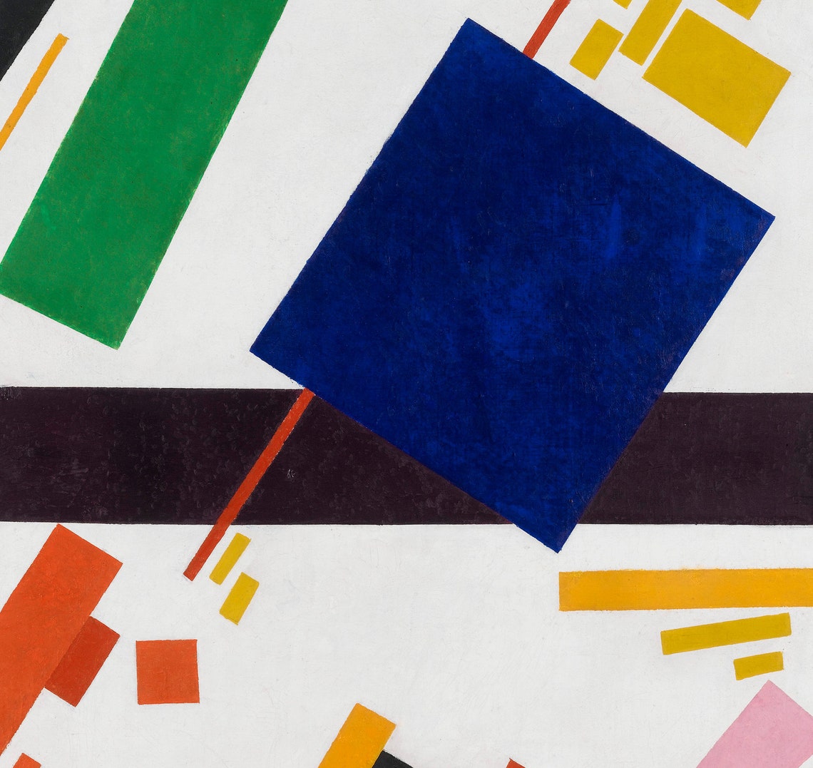 Kazimir Malevich Fine Art Print, Soviet Suprematist Abstract, Blue ...