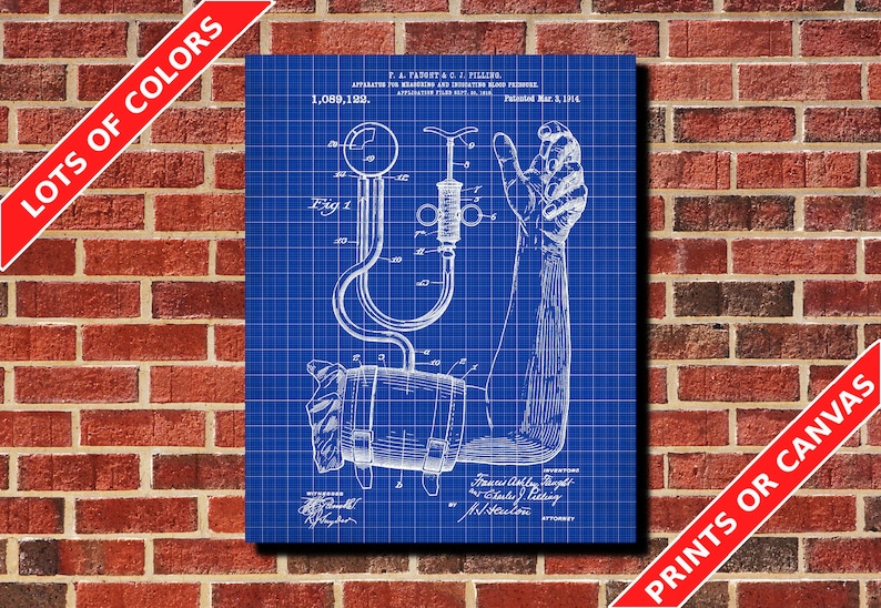 Medical Patent Blood Pressure Monitor Poster - Etsy