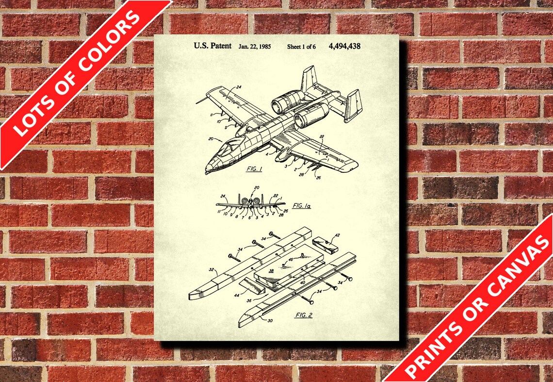 A10 Warthog, Aircraft Patent Print, Military Aviation Poster, Pilot ...