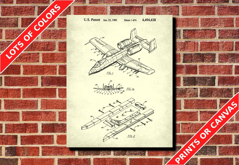 A10 Warthog, Aircraft Patent Print, Military Aviation Poster, Pilot ...