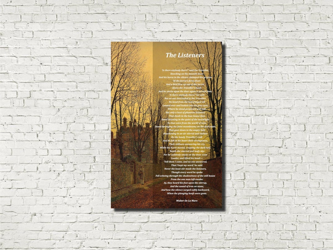 The Listeners Walter De La Mare Poem on John Atkinson - Etsy